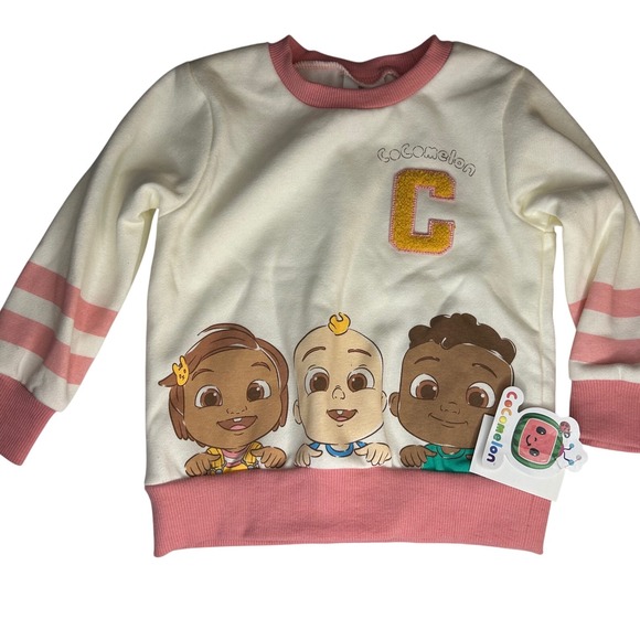 CoComelon | Shirts & Tops | Cocomelon 8m Crewneck Sweatshirt Cream Pink ...